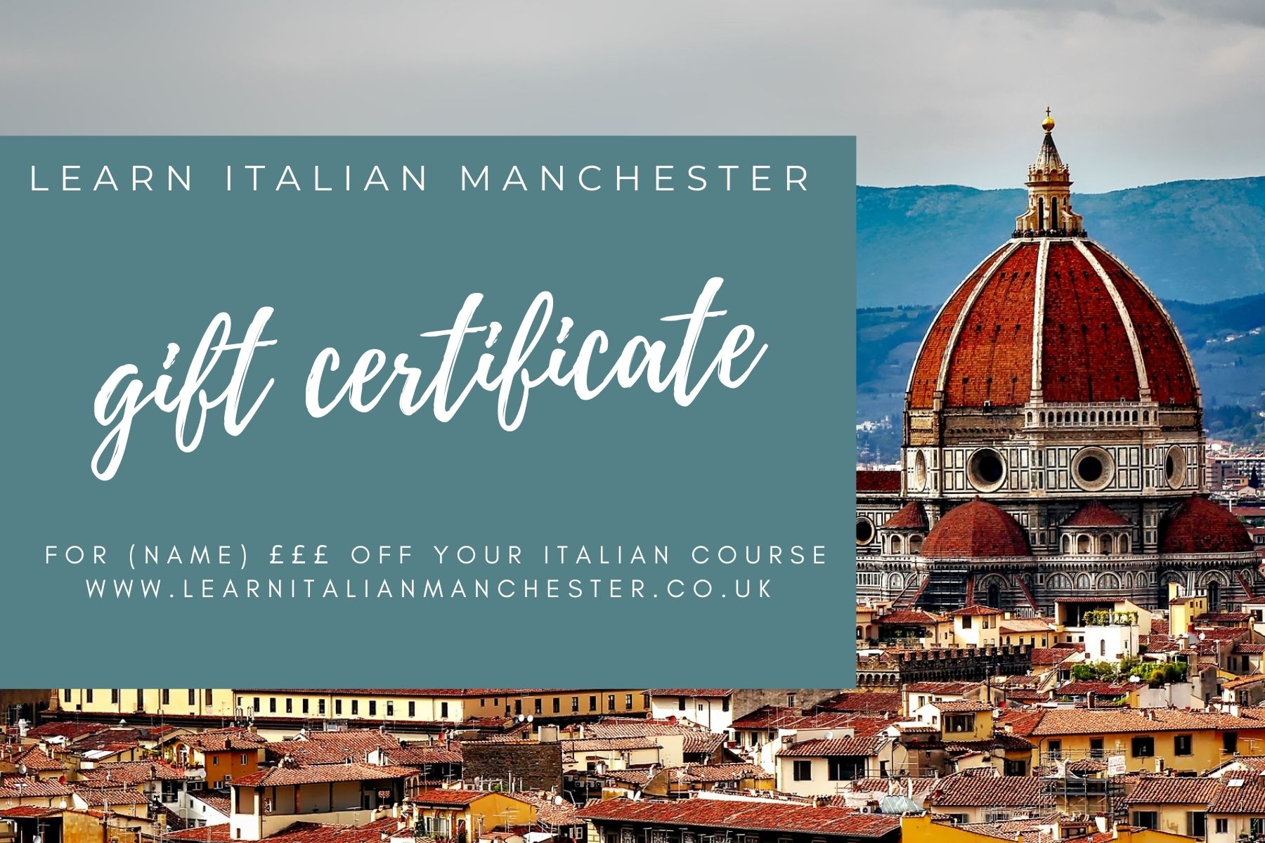Gift Vouchers for Italian Lessons - Learn Italian Manchester